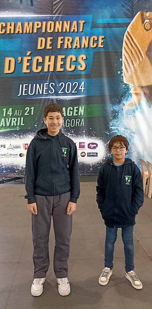 Ilyess et Rayan à Agen aux Championnats de France jeunes | Carquefou Echecs